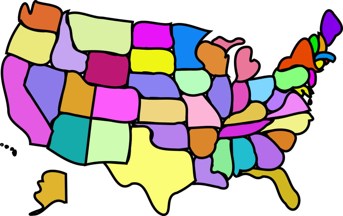 Download Us States Clipart - Cartoon Map Of Usa - Png Download ...