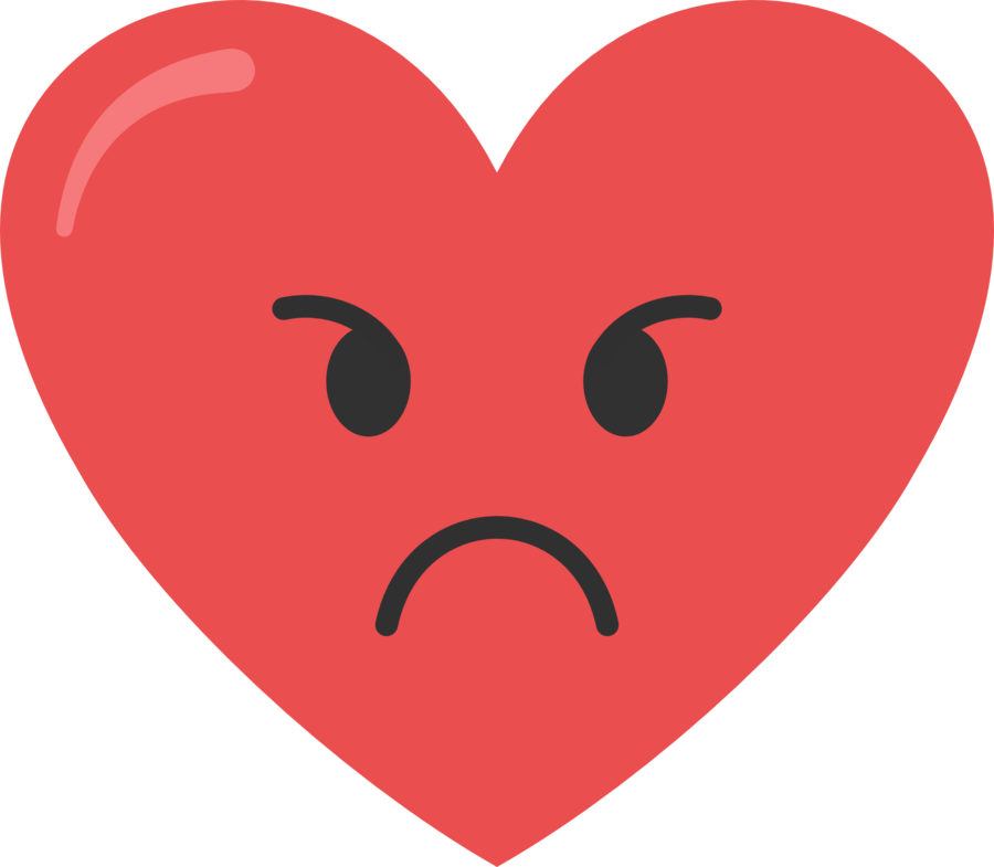 Angry Pink Heart - Heart Clipart - Full Size Clipart (#3275837 ...