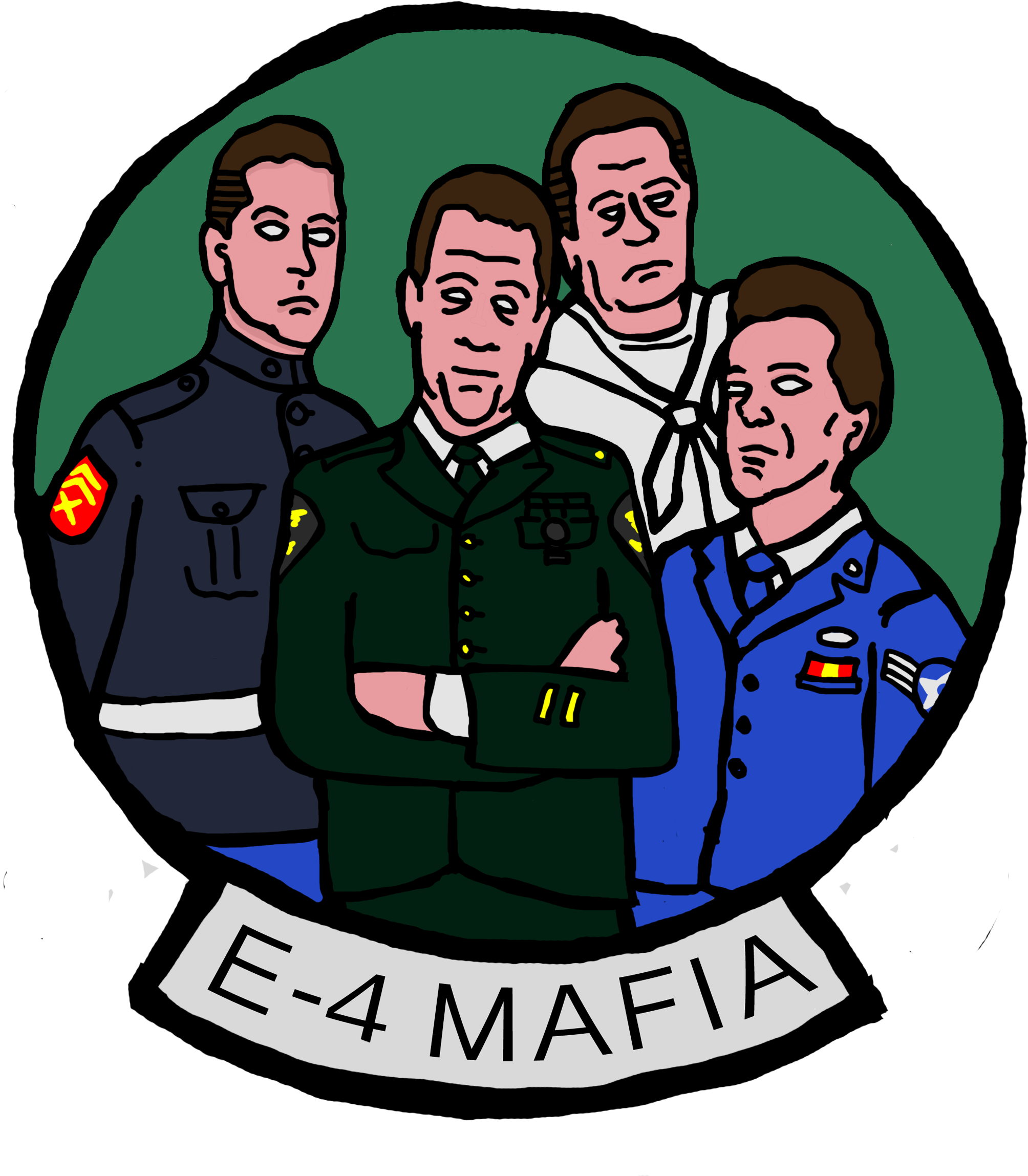 E-4 Mafia Patch - Cartoon Clipart - Full Size Clipart (#3279322 ...