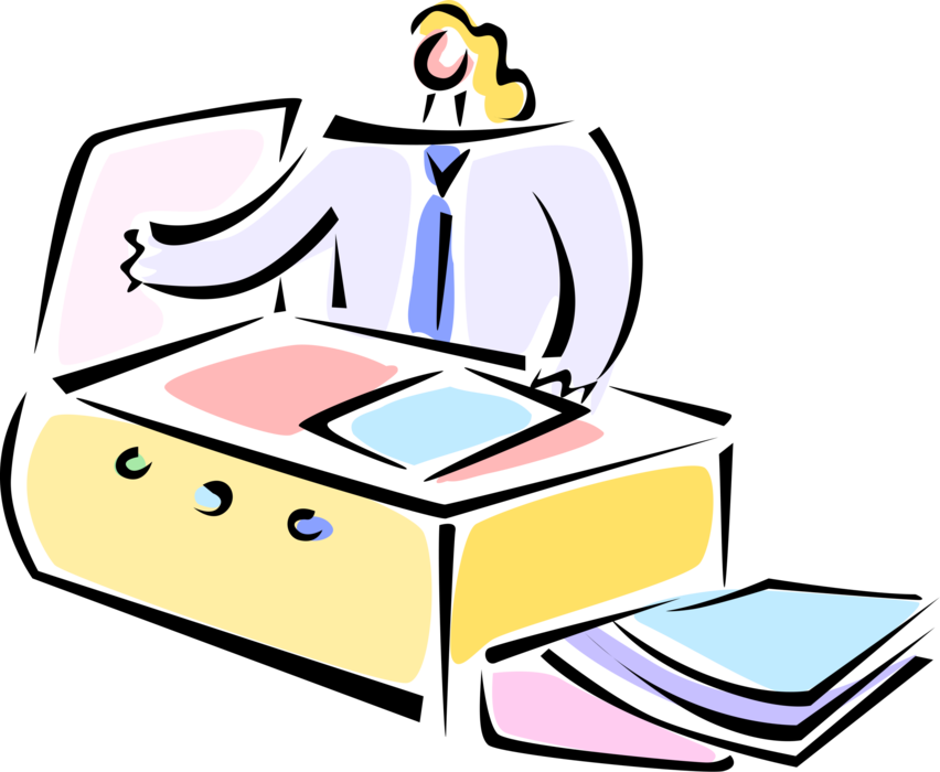 Vector Illustration Of Businesswoman Photocopies Business Clipart ...