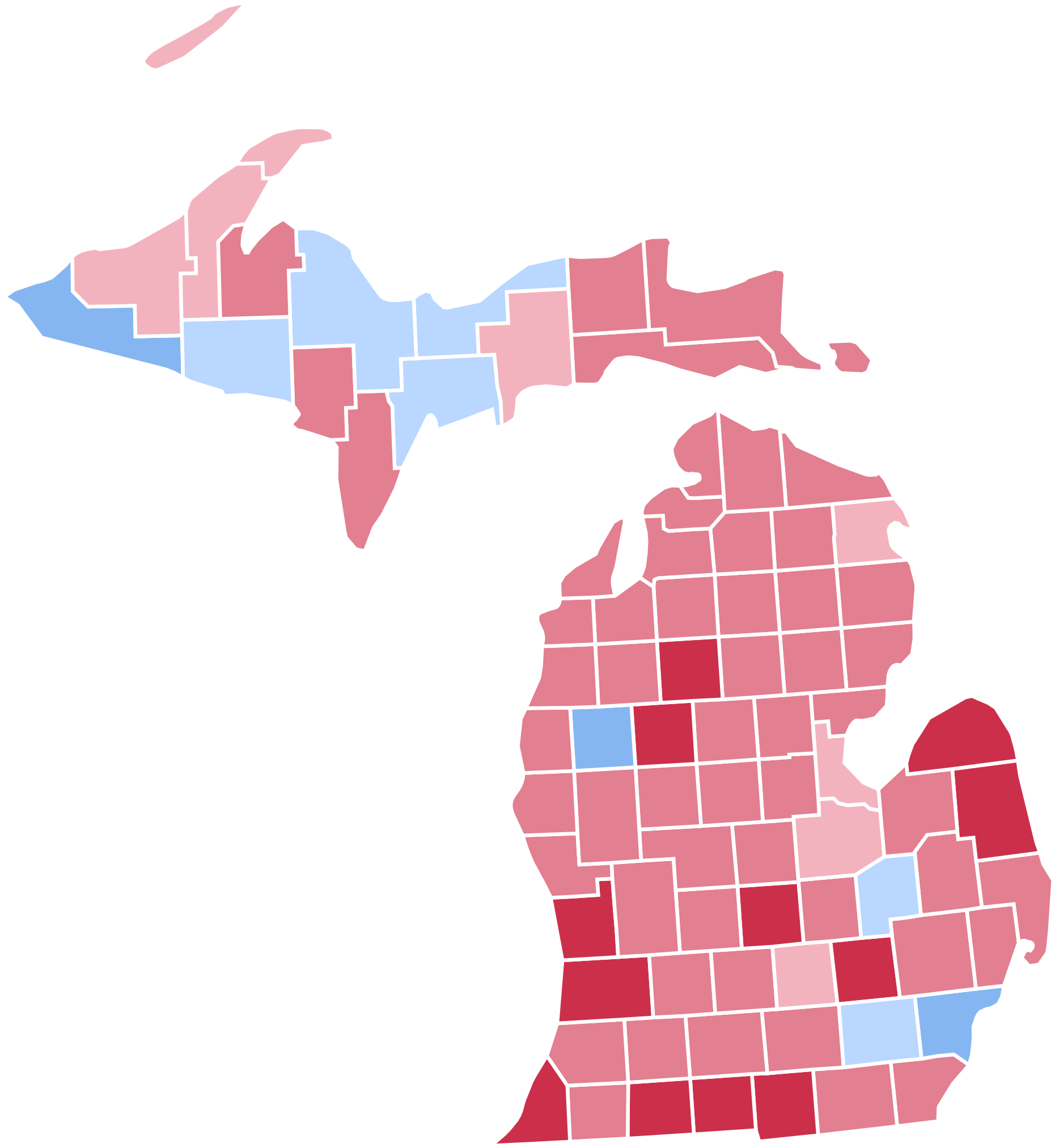 Michigan Presidential Election Results - Michigan 2016 Election Map ...