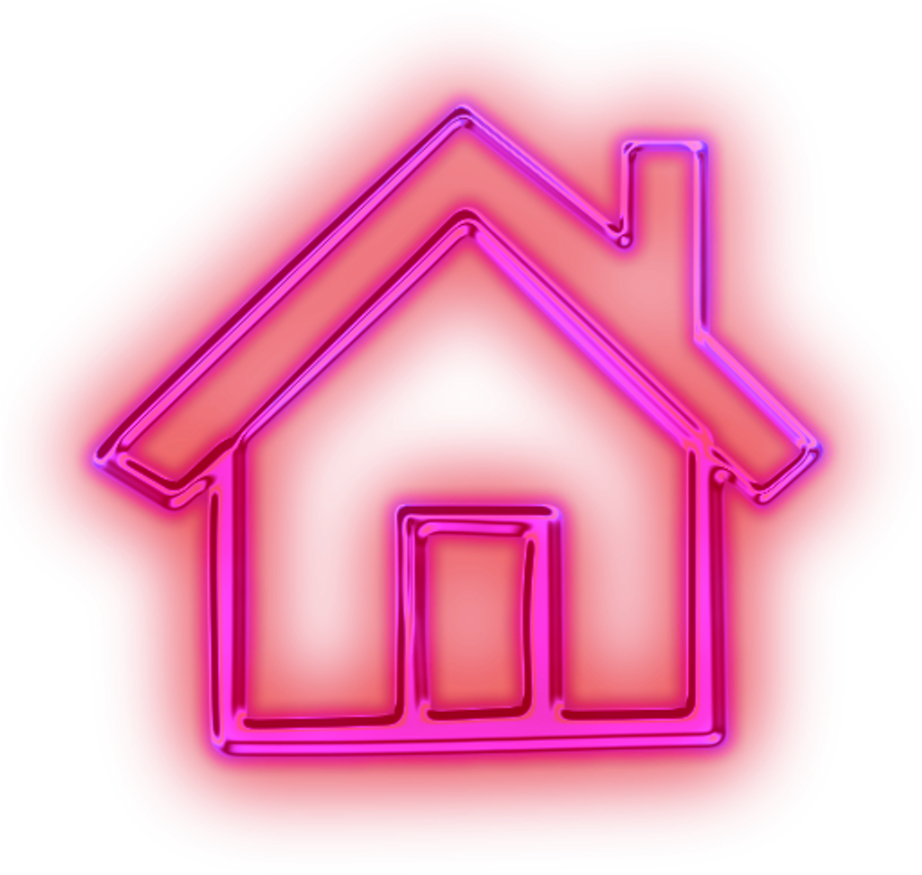 Neon Light Pink House Freetoedit - Pink Home Button Png Clipart - Full ...