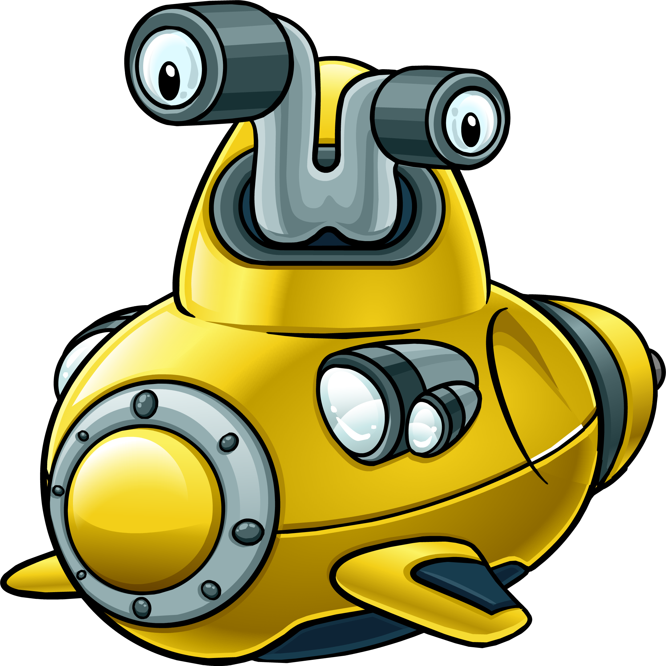 Funny Submarine Cartoon Png Clipart - Full Size Clipart (#3299351 ...