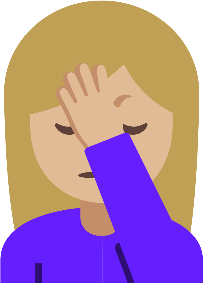 Emoji U1f926 1f3fc - Hand To Forehead Emoji Clipart - Full Size Clipart ...