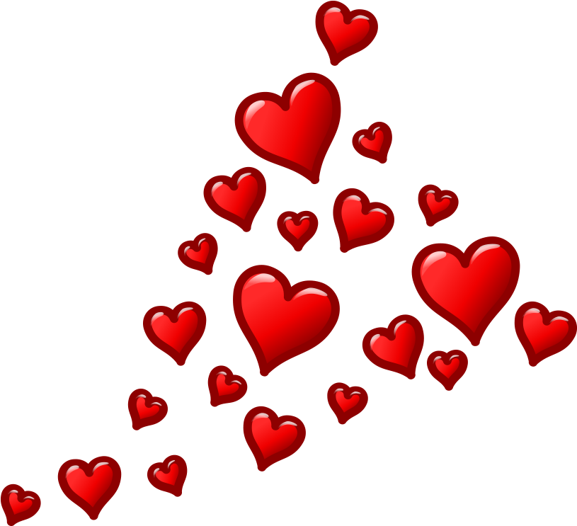 Download Hearts Png Floating Transparent - Trail Of Hearts Black And ...