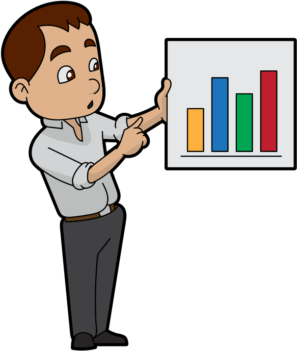 Cartoon Guy Concentrating On A Sales Presentation - Cartoon Clipart ...
