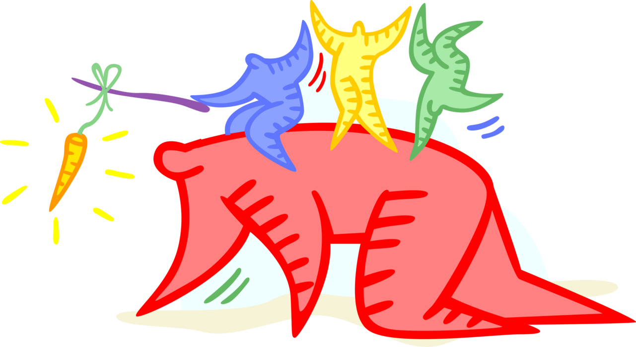 Vector Illustration Of Motivation Using Carrot Incentive Clipart - Full ...