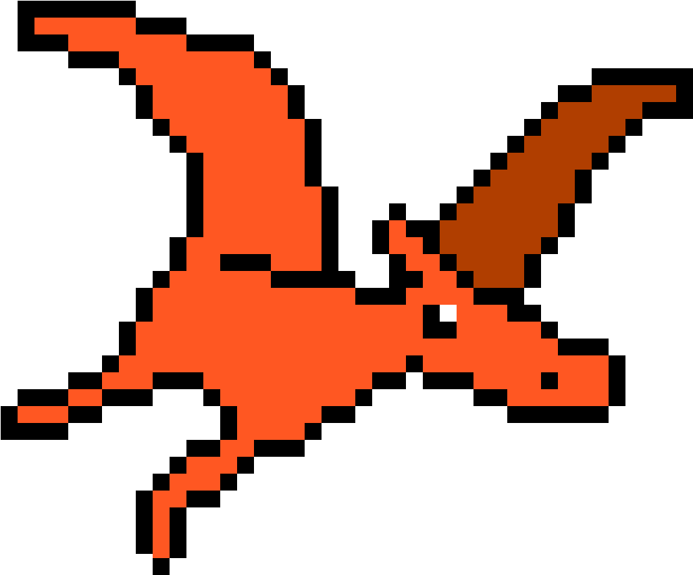 Pterodactyl - Pixel Art Donut Clipart - Full Size Clipart (#3324573) - PinClipart