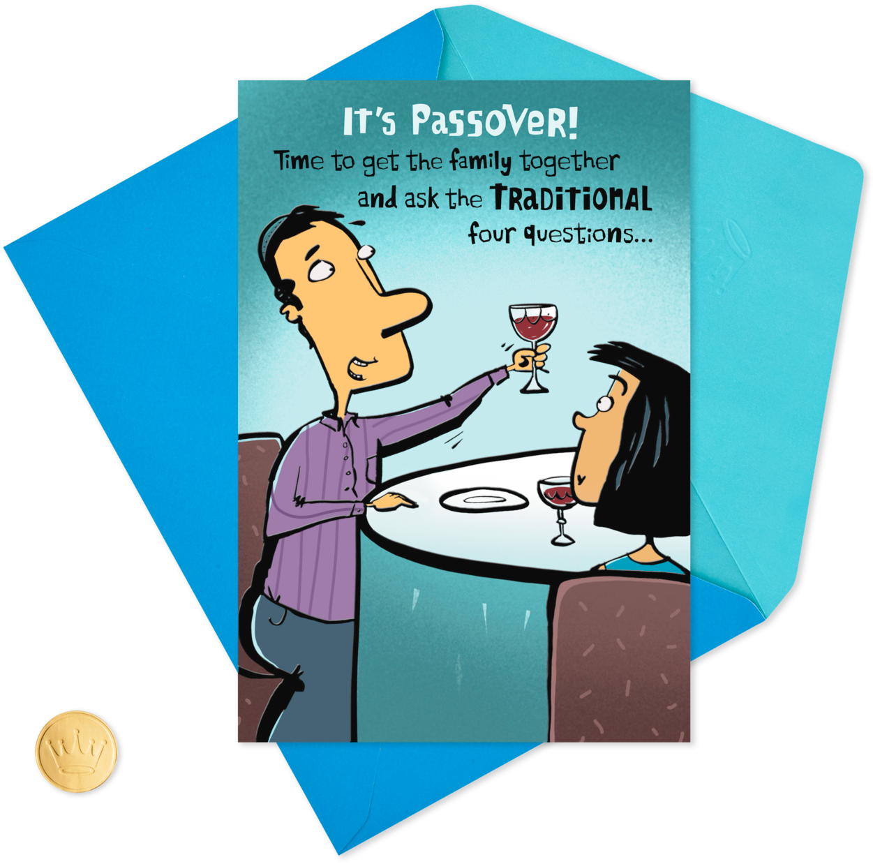 Four Questions Funny Passover Card - Illustration Clipart - Full Size ...