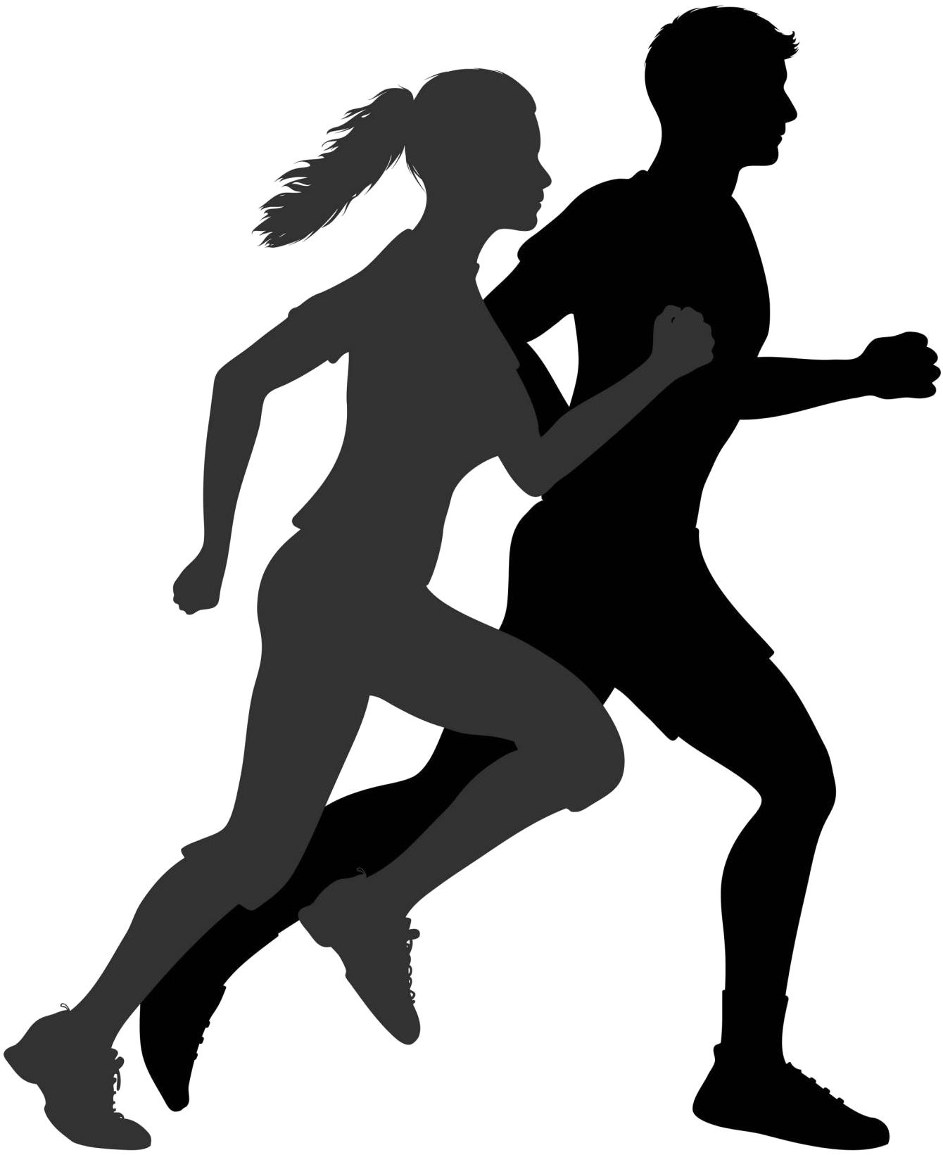 Download Exercise Free Photo Png - Man And Woman Running Silhouette ...