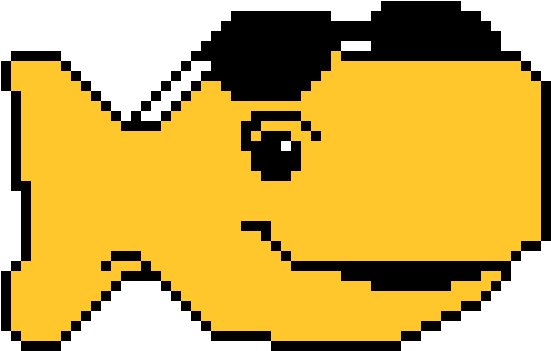 Goldfish - Cute Pixel Art Clipart - Full Size Clipart (#3418272) - PinClipart