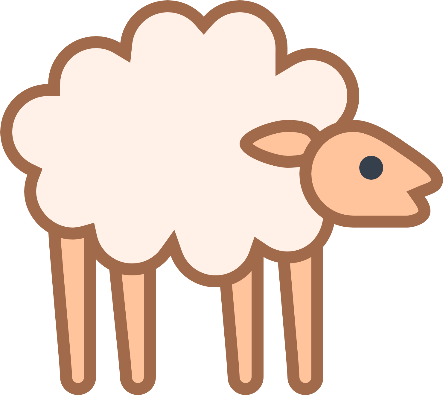 The Icon Shows A Sheep Standing Up On Four Stiff Legs - Sheep Icons ...