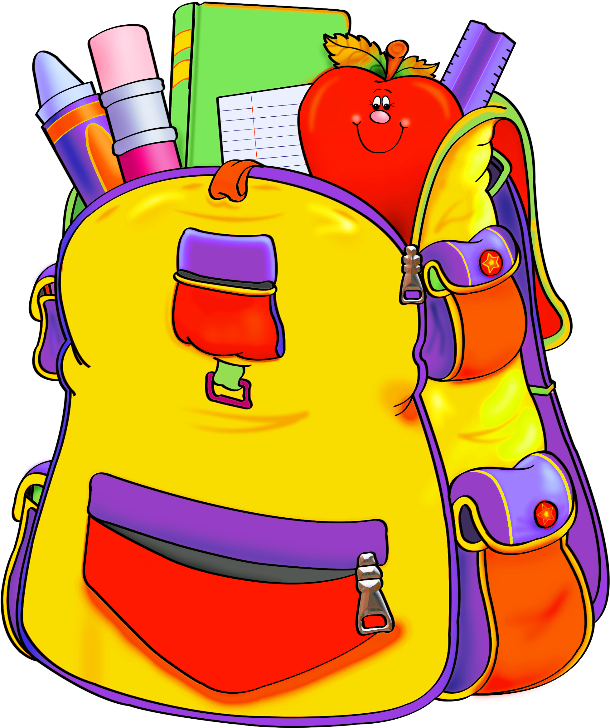 Download Backpack Clipart Empty Backpack - Transparent School Supplies ...