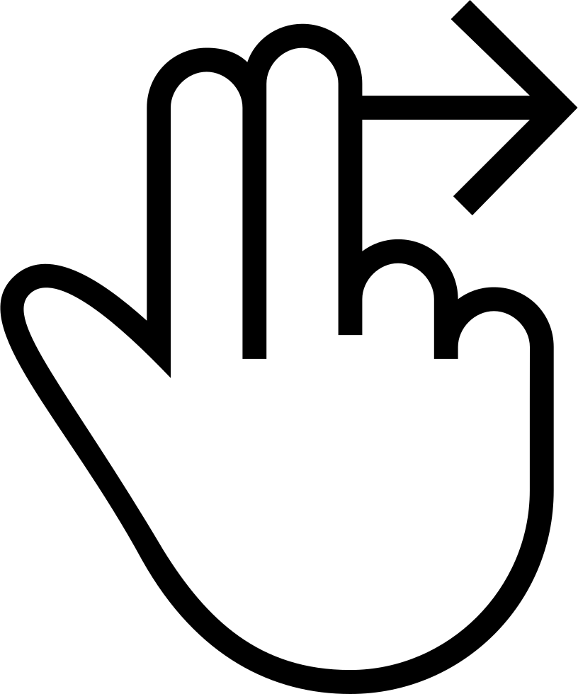Download Swipe Right Two Fingers Gesture Outlined Hand Symbol ...
