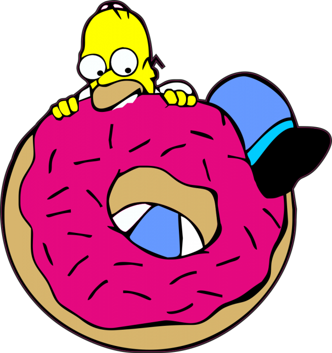 Simpsons Donut Png - Homer Et Son Donut Clipart - Full Size Clipart ...