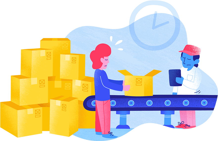 Download Two Factory Workers Working On An Assembly Line - Play Clipart ...