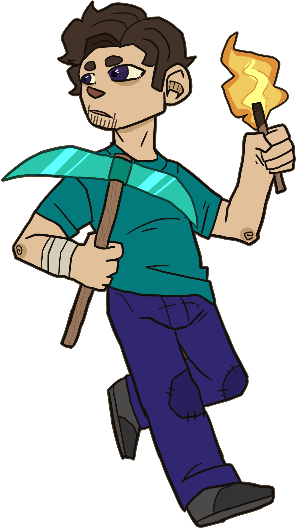 “i Drew Ya Boi Steve Bc I Was Playing Minecraft A Lot - Cartoon Clipart ...