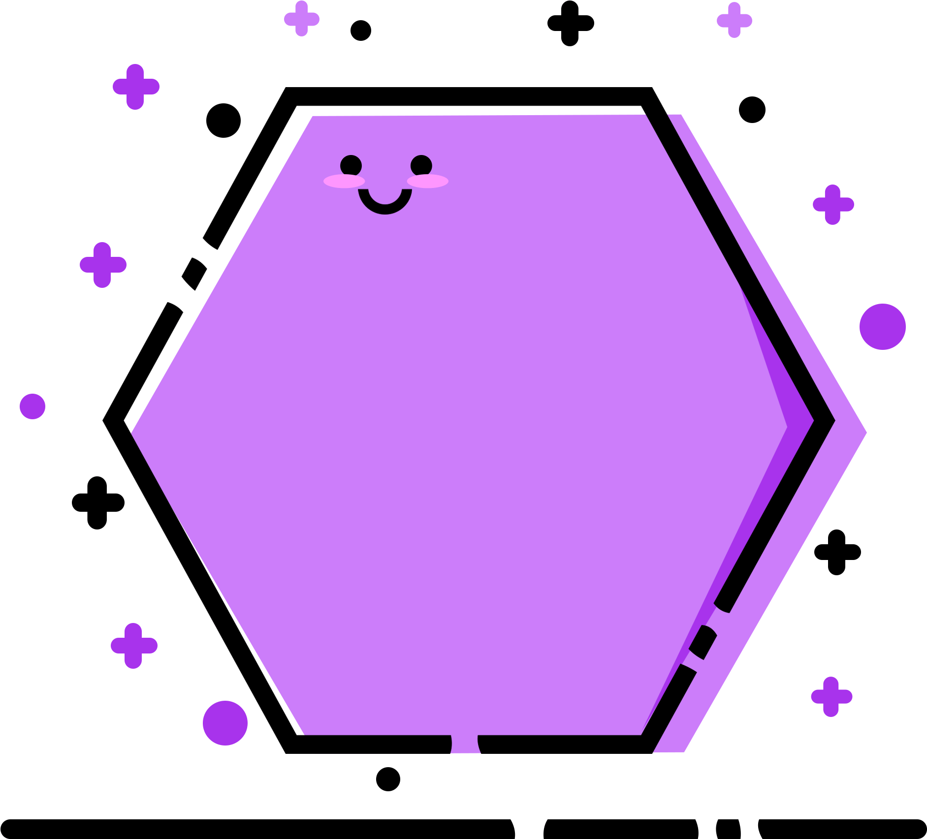 Hexagon Border Purple Texture Decorative Png And Psd Clipart - Full ...