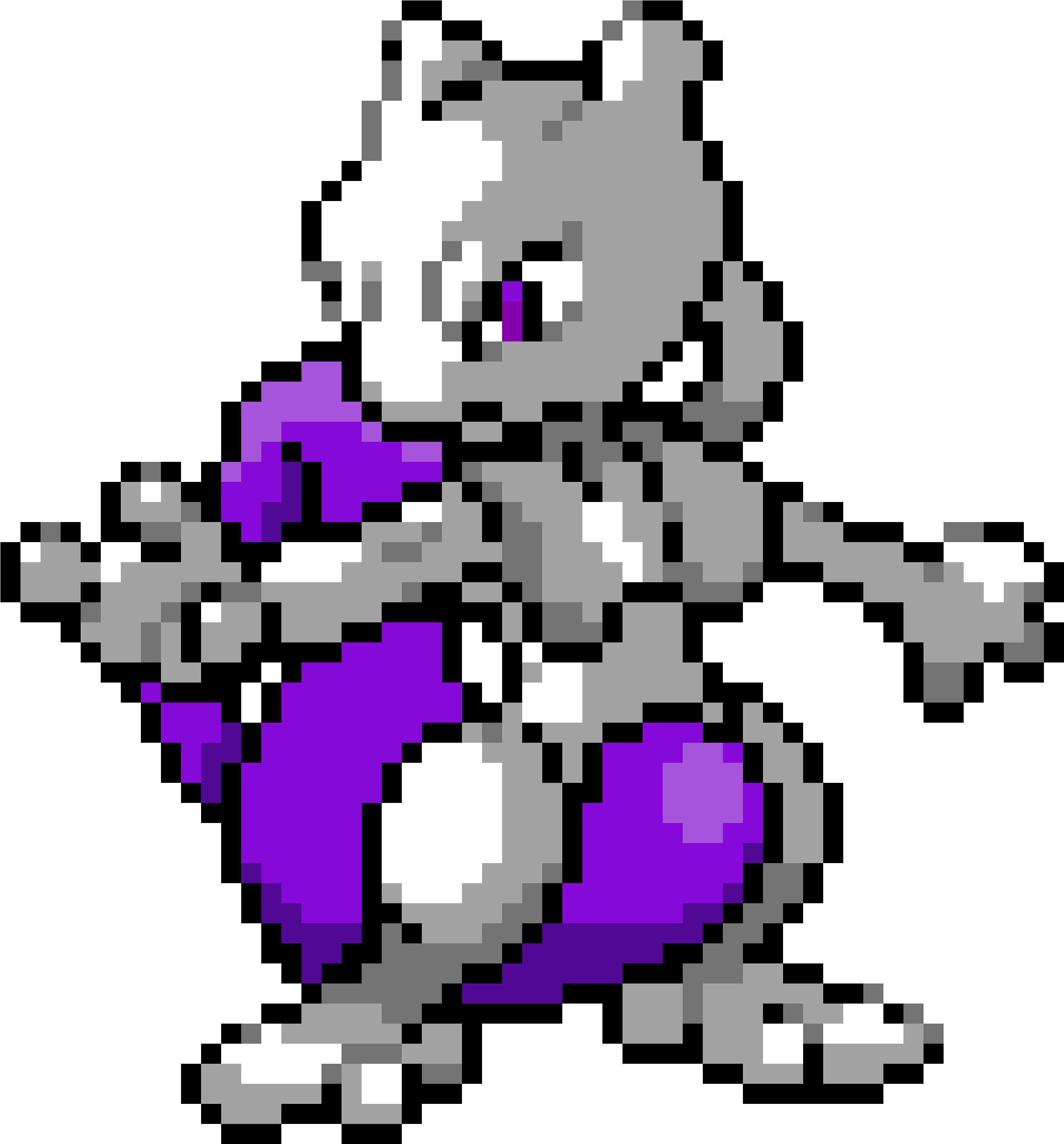 Modernised Mewtwo - Mewtwo Pixel Art Clipart - Full Size Clipart ...
