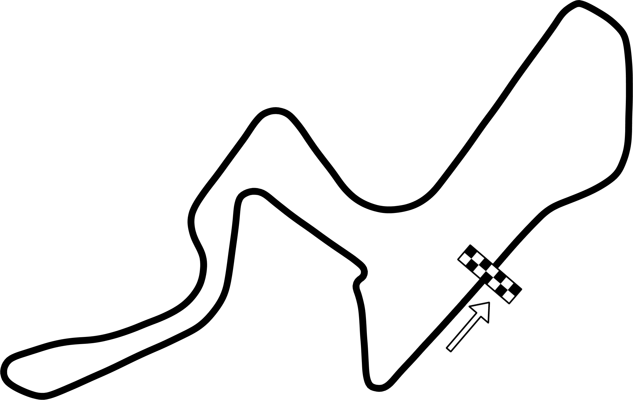 Download Kyalami Grand Prix Circuit - Line Art Clipart (#3572768 ...