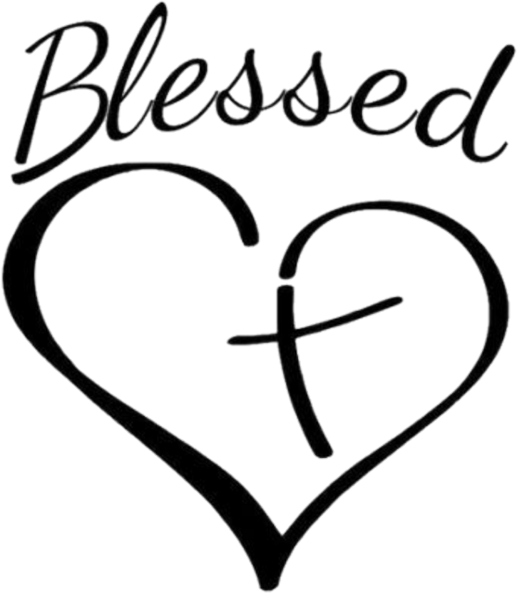 Download Blessed Sticker - Cross And Heart Clipart (#3576198) - PinClipart