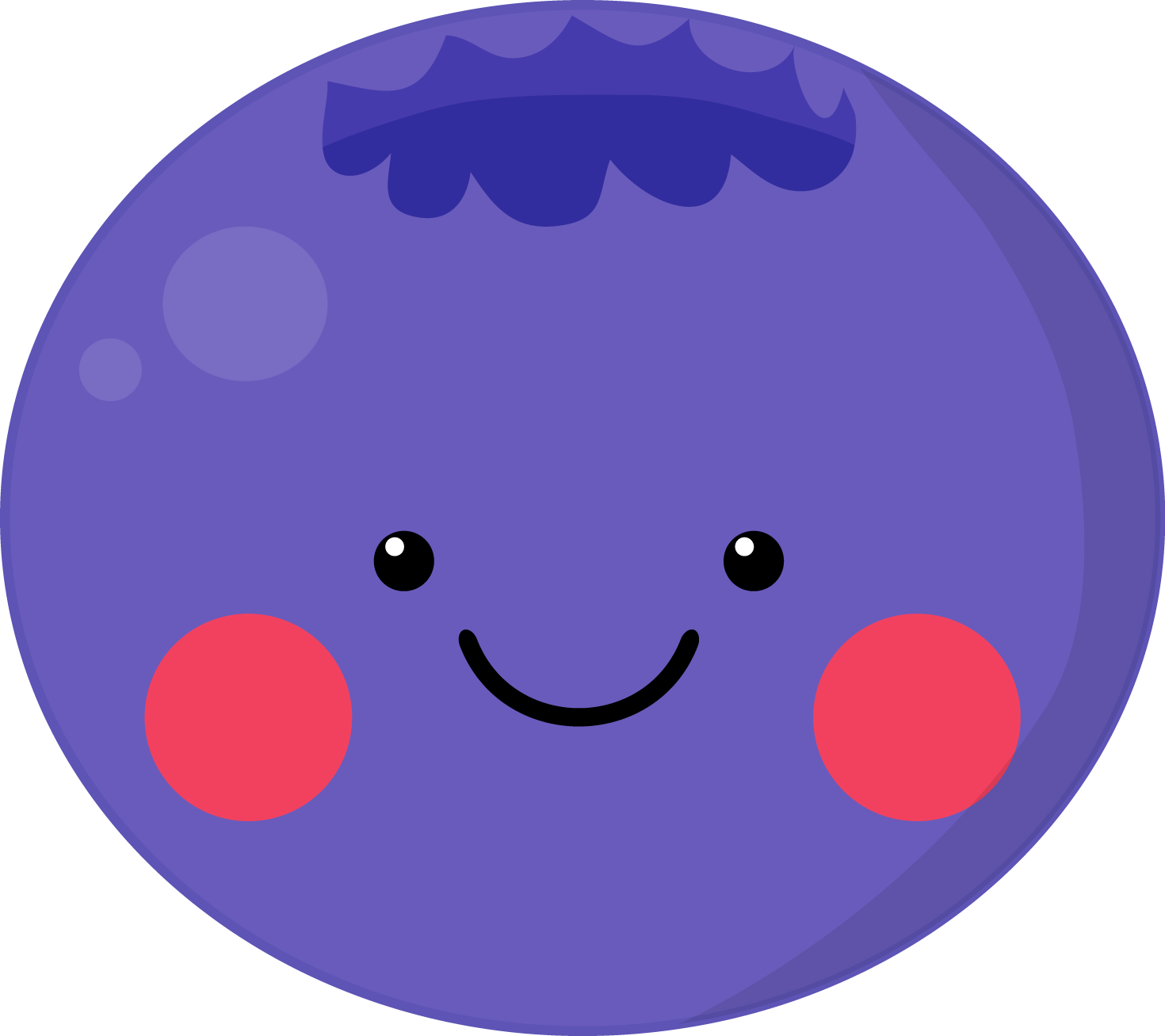 Cute Blueberry - Smiley Clipart - Full Size Clipart (#3589681) - PinClipart