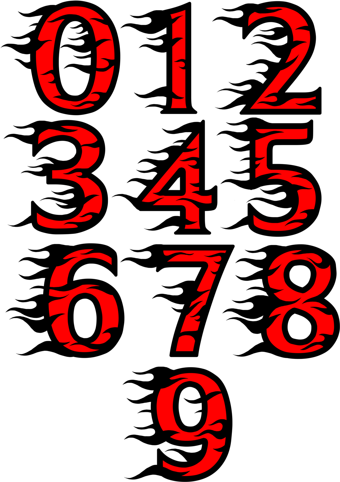 Flame Style Number/letter Hats Clipart - Full Size Clipart (#3590486 ...