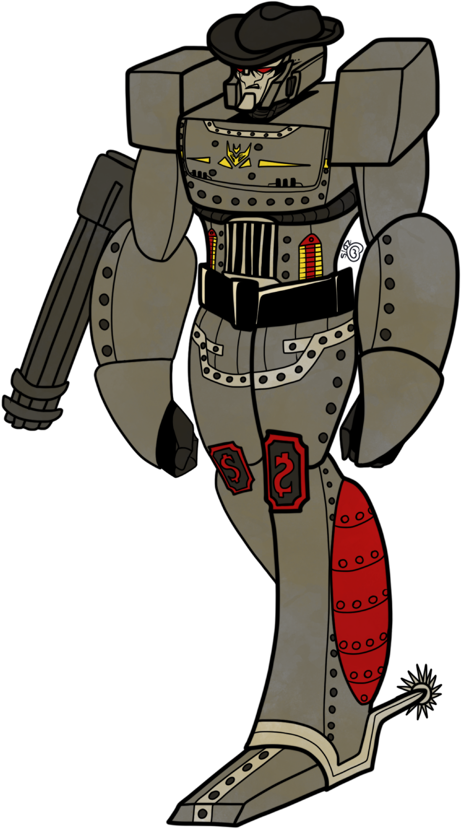 Wild West Megatron - Cartoon Clipart - Full Size Clipart (#3619650 ...