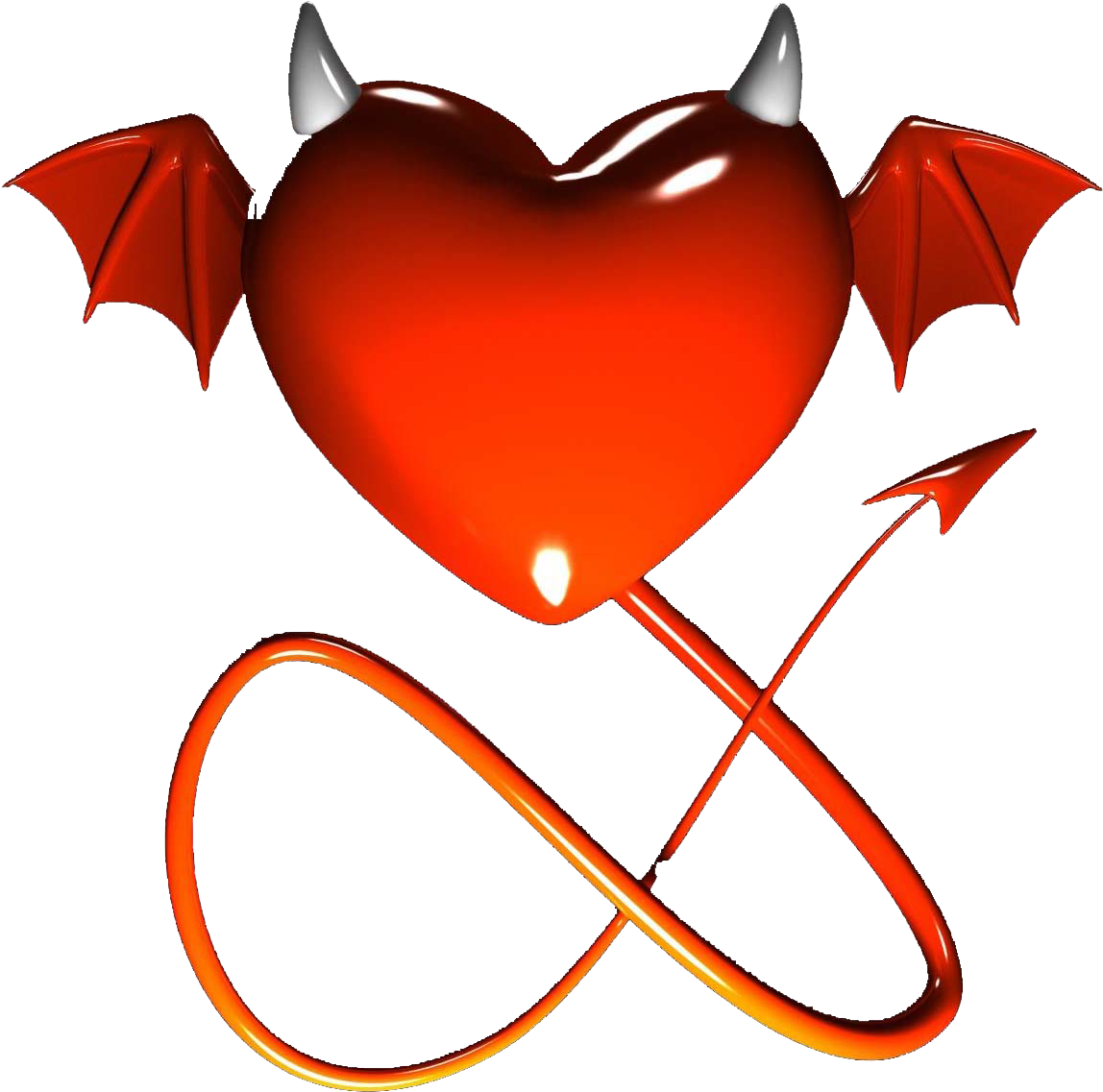 Heart With Devil Horns Tattoo Clipart - Full Size Clipart (#3627432 ...