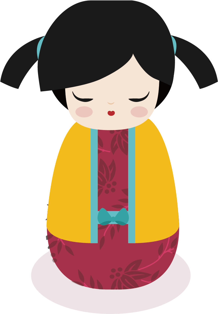 Download Japan Post It Note Paper Doll Kimono - Japanese Doll Cartoon ...