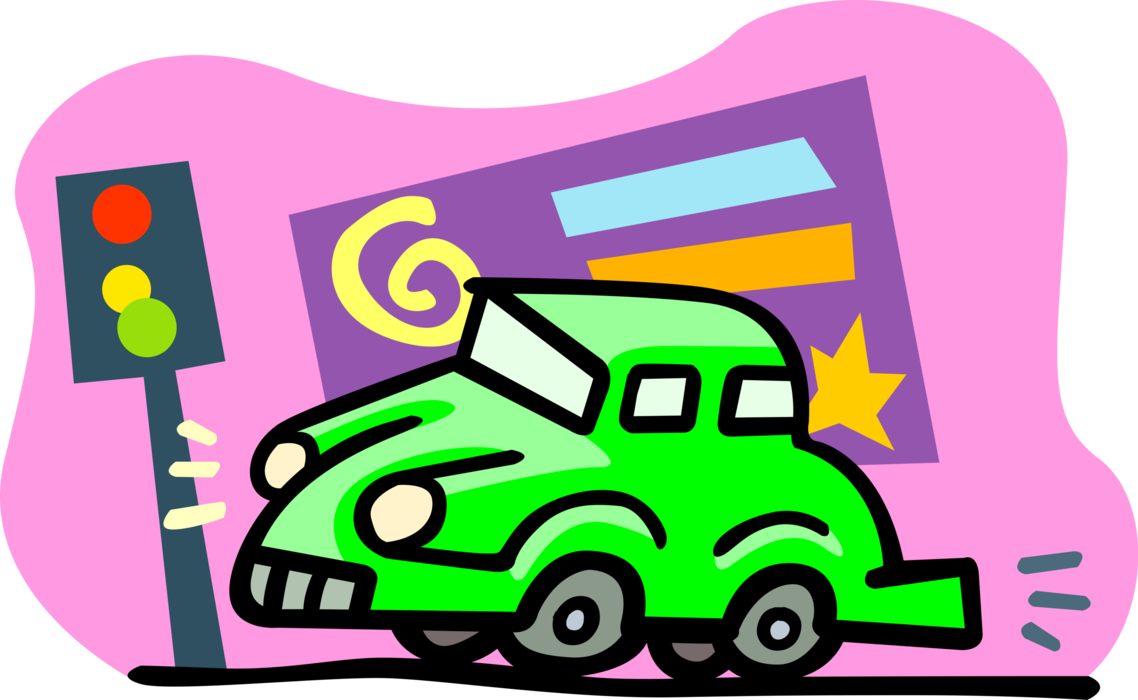 Banner Freeuse Car Stopped At Traffic Stop Light Image Clipart - Full ...