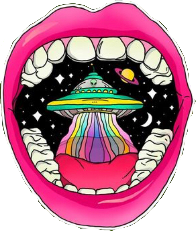 Download Trippy Rainbow Lips Alien Mouth Space Pink Freetoedit ...