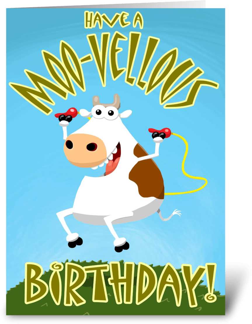 Have A Moo-vellous Birthday - Cartoon Clipart - Full Size Clipart ...