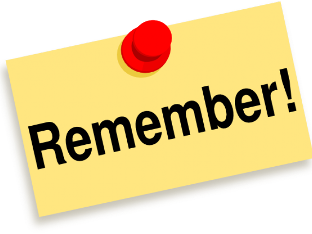 Remember Clipart Dates - Remember Sticky Note - Png Download - Full ...