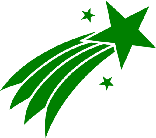 Shooting Star Icon - Green Shooting Star Transparent Clipart - Full ...
