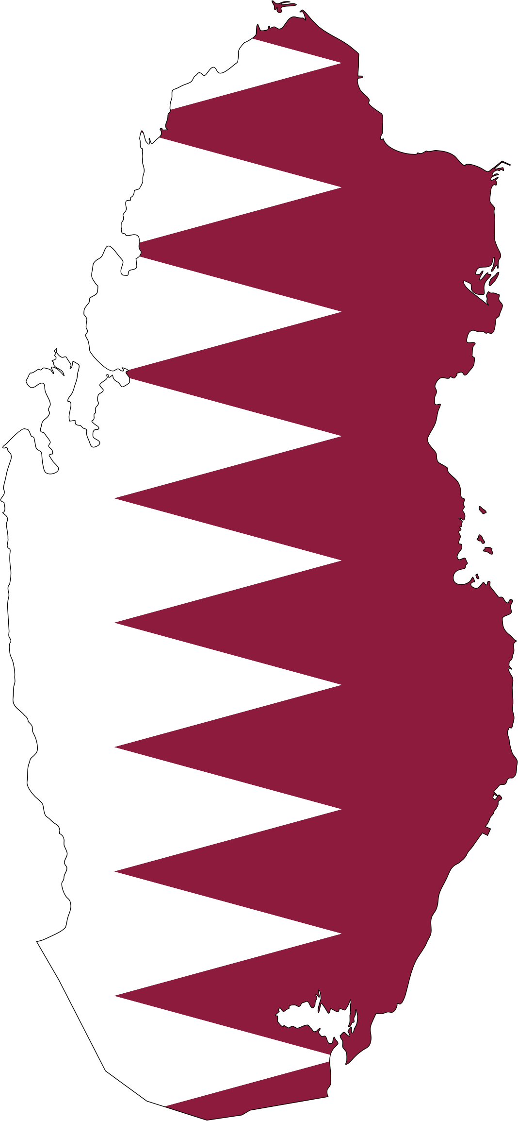 This Free Icons Png Design Of Qatar Map Flag With Stroke Clipart - Full ...