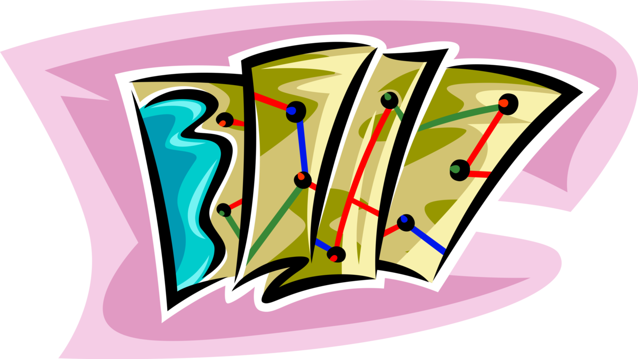 Download Vector Illustration Of Geographic Cartography Road Clipart ...