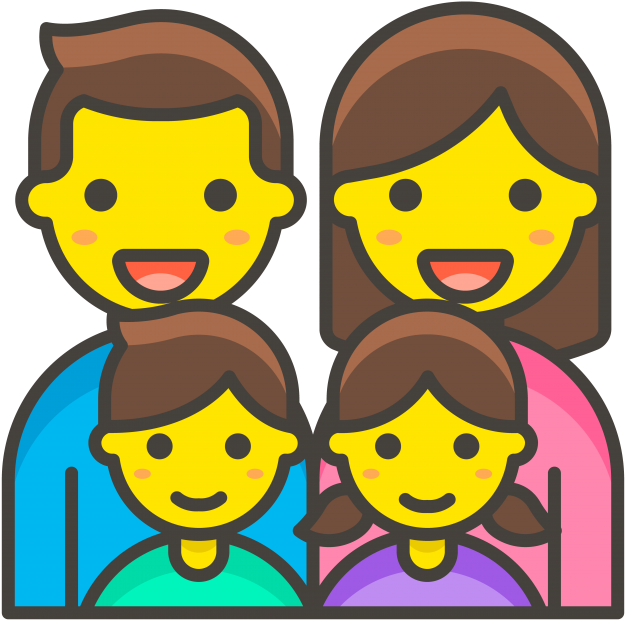 Family Man Woman Girl Boy Emoji - Emoji Famille Clipart - Full Size ...