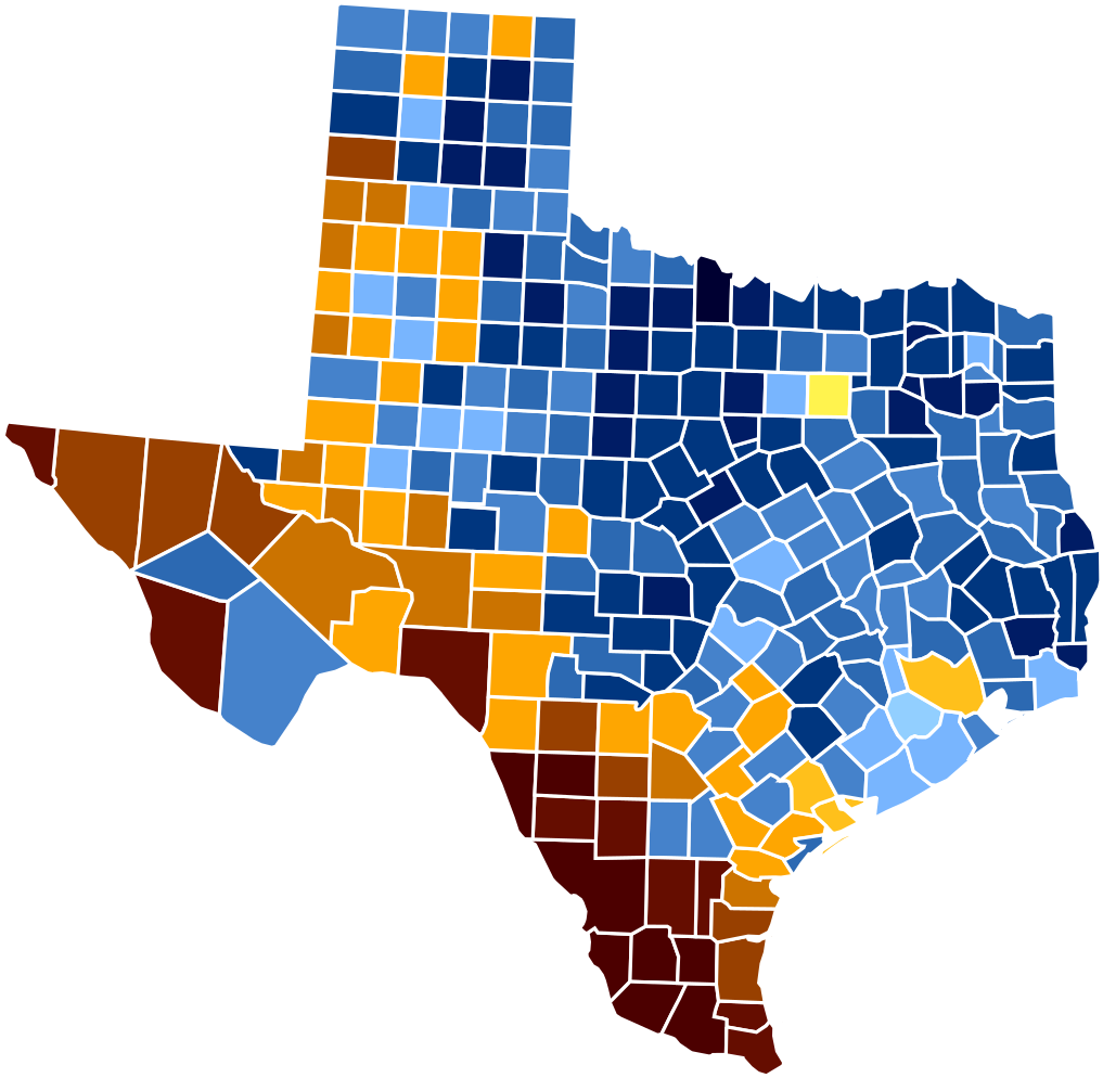 Texas Racial And Ethnic Map - Texas Election Results 2018 Clipart ...
