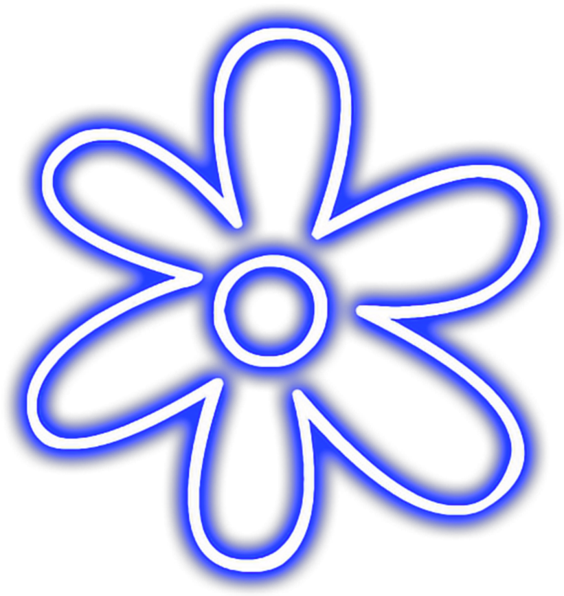 Download #ftestickers #flower #neon #luminous #glowing #blue - Stickers ...