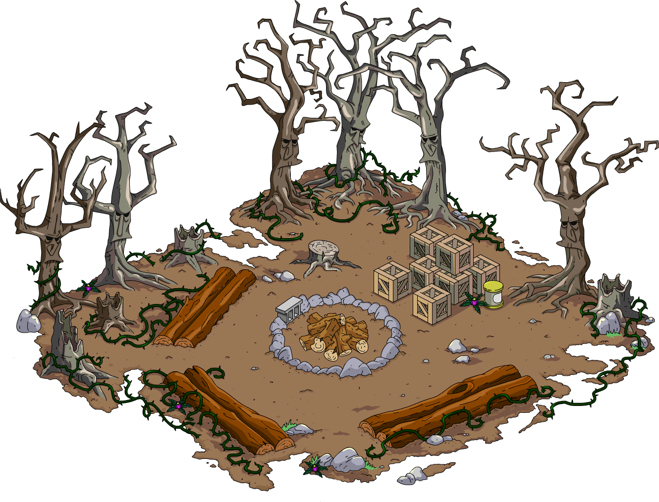 Spooky Campfire - Simpsons Tapped Out Halloween 2018 Clipart - Full ...