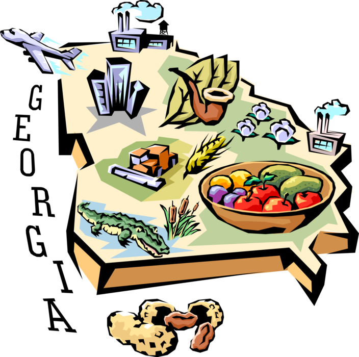 More In Same Style Group - Georgia State Geographical Features Clipart ...