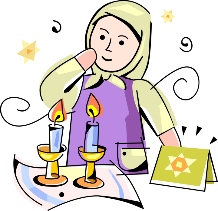 Download Vector Illustration Of Jewish Shabbat Sabbath Ushered - דפי ...