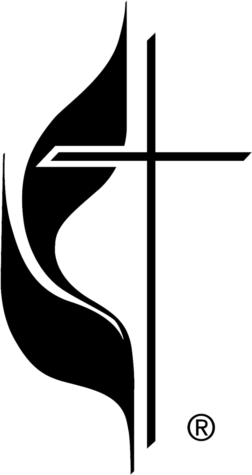 Cross And Flame Bw 1 - United Methodist Church Logo Clipart - Full Size ...