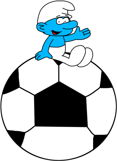 Smurf On Soccer Ball By Marcospower Clipart - Full Size Clipart ...