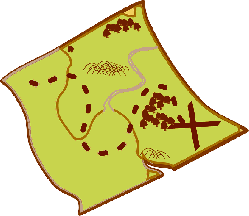 Scroll, Simple, Map, Cartoon, Template, Compass, Road - Map Clip Art ...