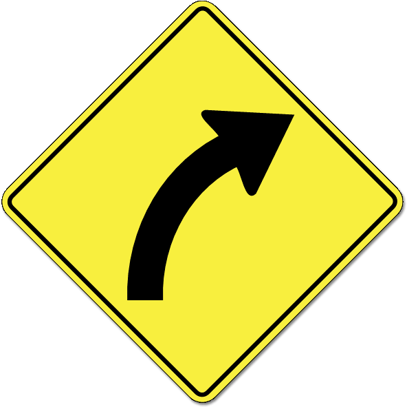 Which Sign Indicates The Road Makes A Sharp Turn To - Right Turn Road ...