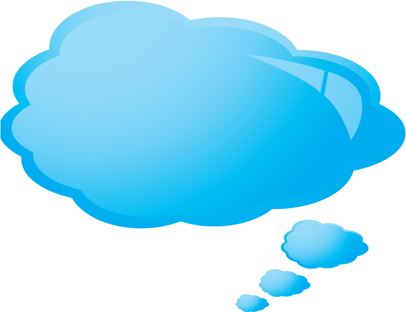 Blue Thought Cloud Clipart - Full Size Clipart (#394201) - PinClipart