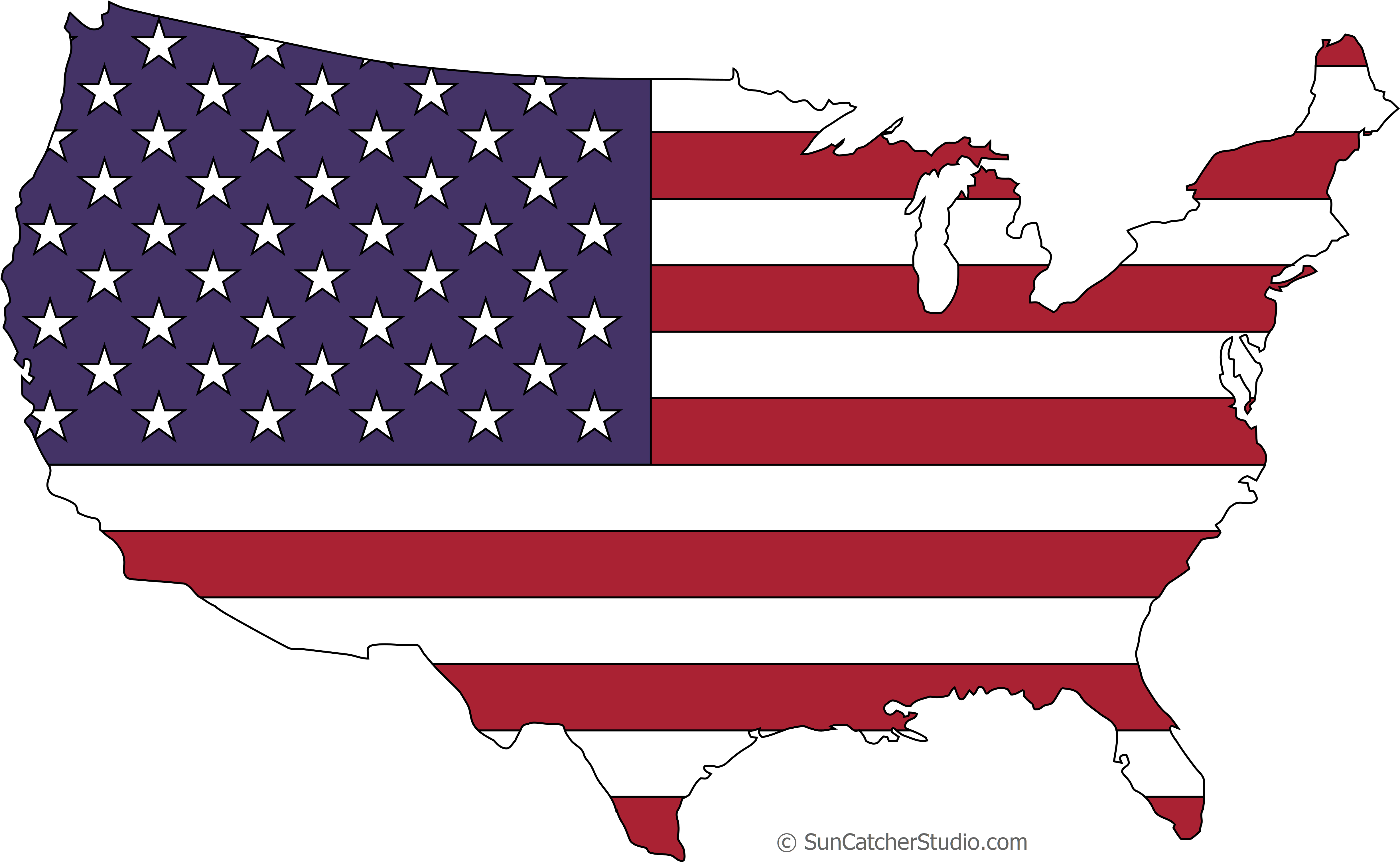 Png - Flag Map Of United States Clipart - Full Size Clipart (#3949859 ...