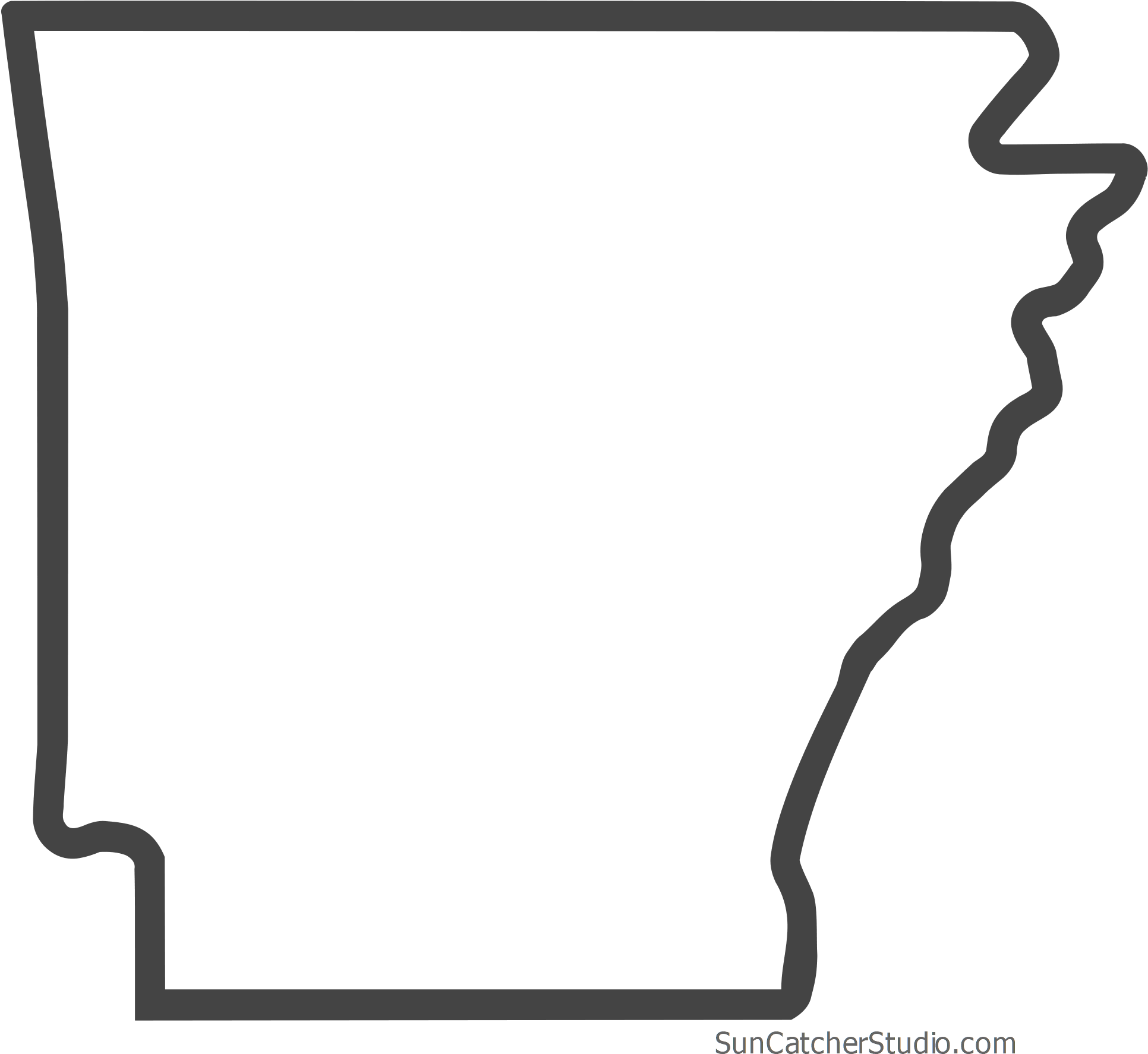 Download Free Arkansas Outline With Home On Border, Cricut Or Clipart ...